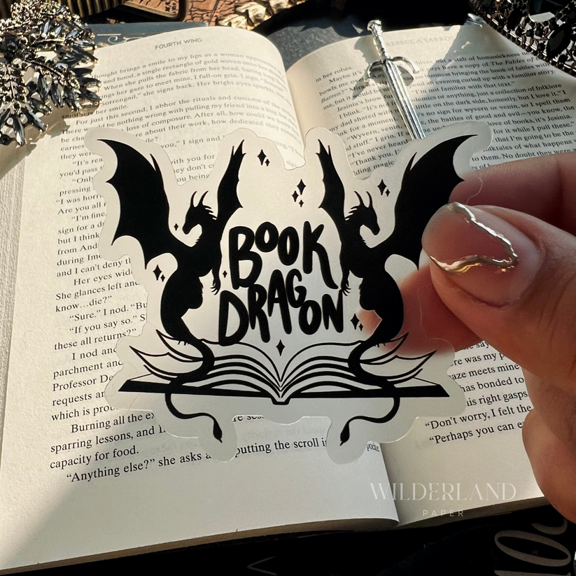 Book Dragon Clear Sticker – Wilderland Paper